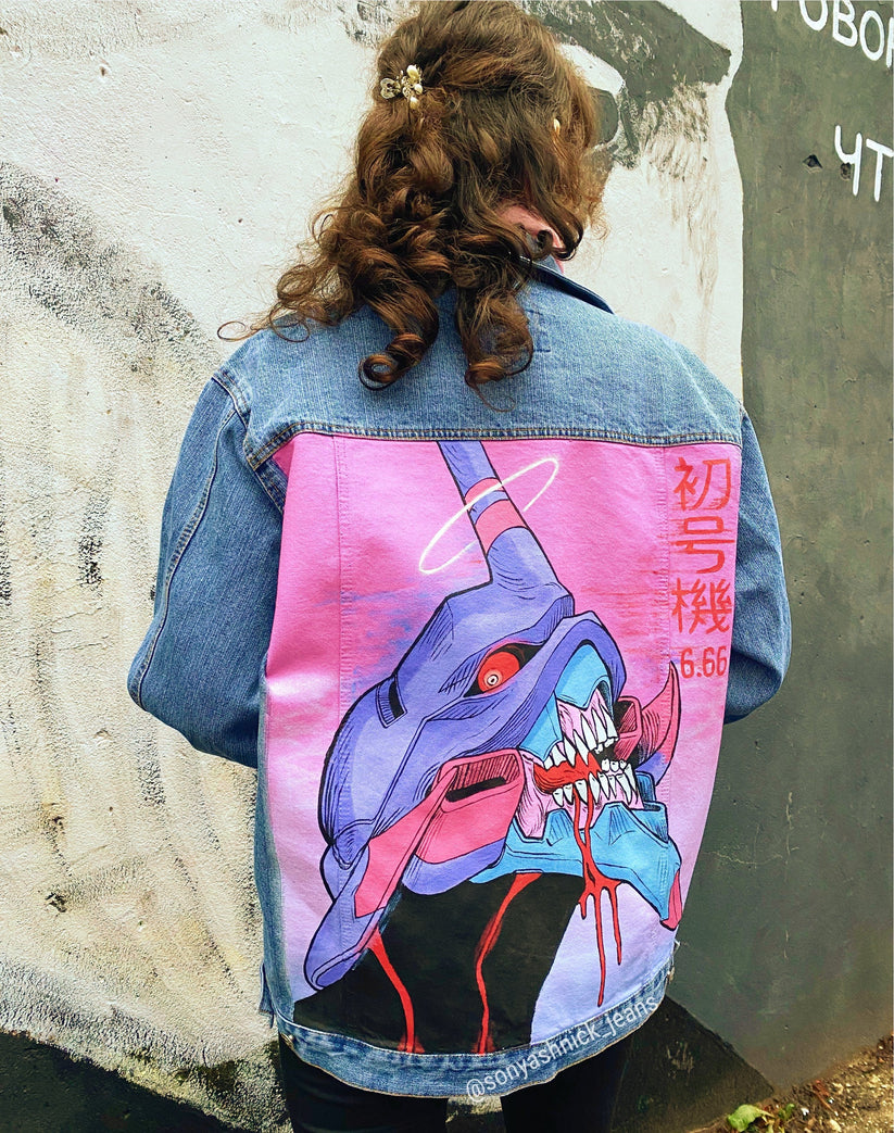 Anime painted denim jacket – Custom Painted Jackets