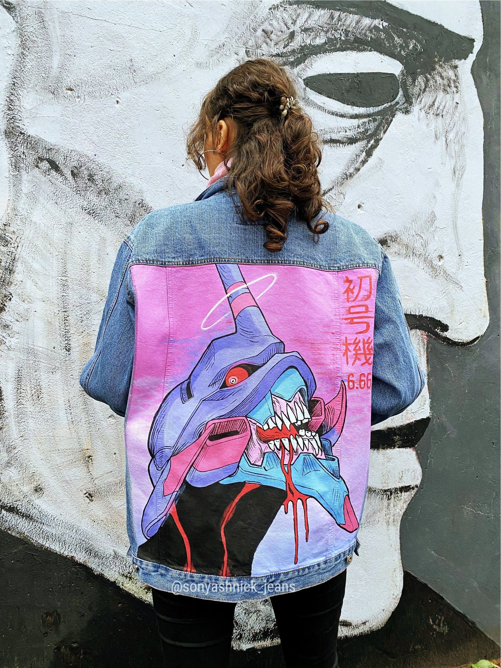 Anime painted denim jacket – Custom Painted Jackets